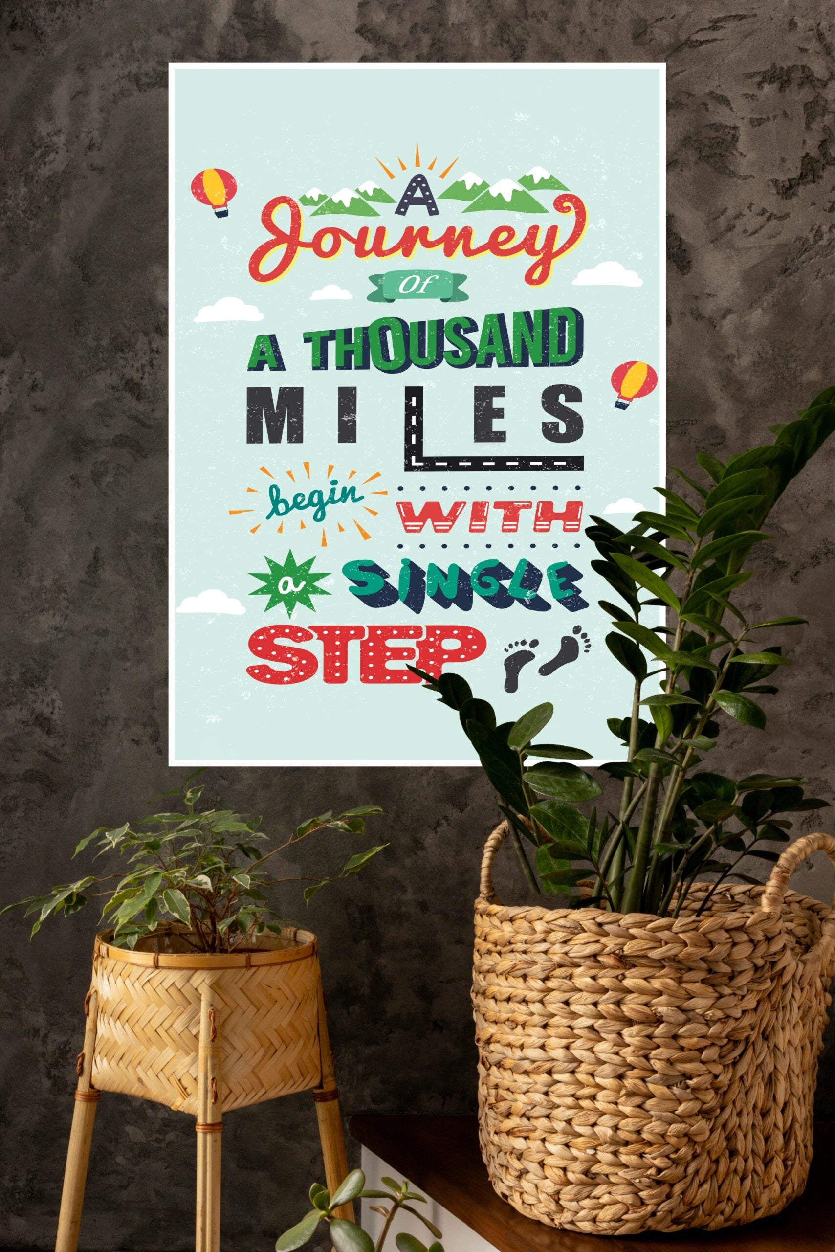 A Journey Of a Thousand Miles Poster | Gym and Motivational Quotes Pos ...