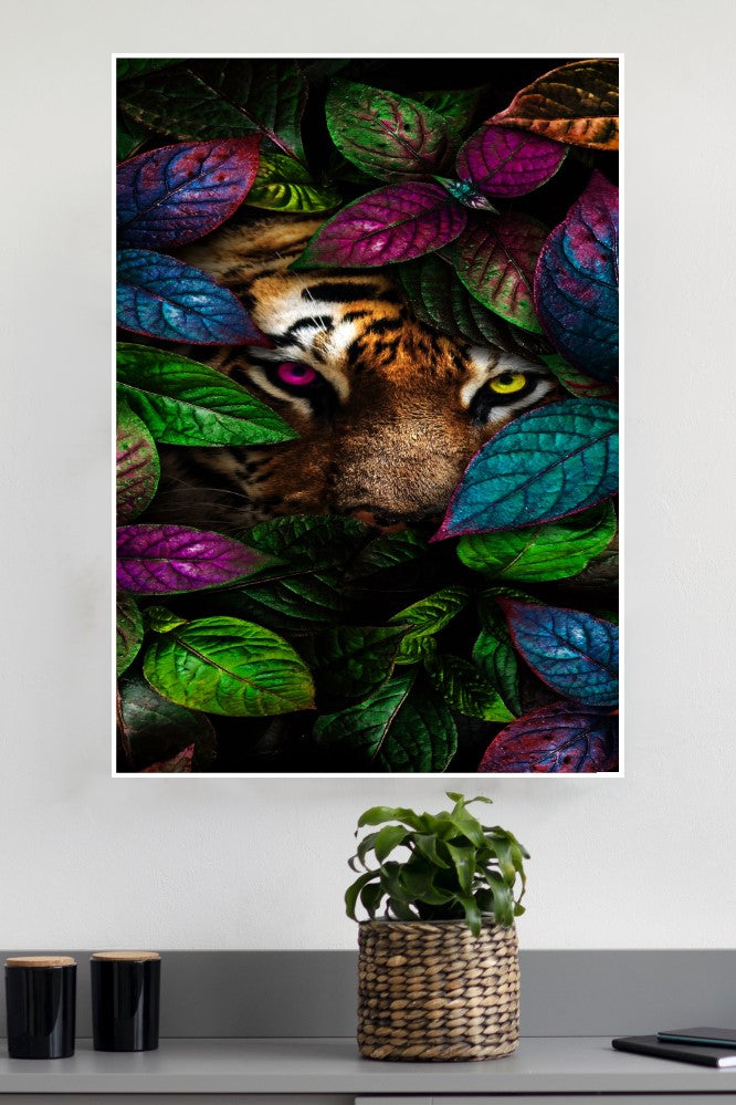 Angry Tiger with Colorful Eye Poster | Animal Posters – The Poster Valley