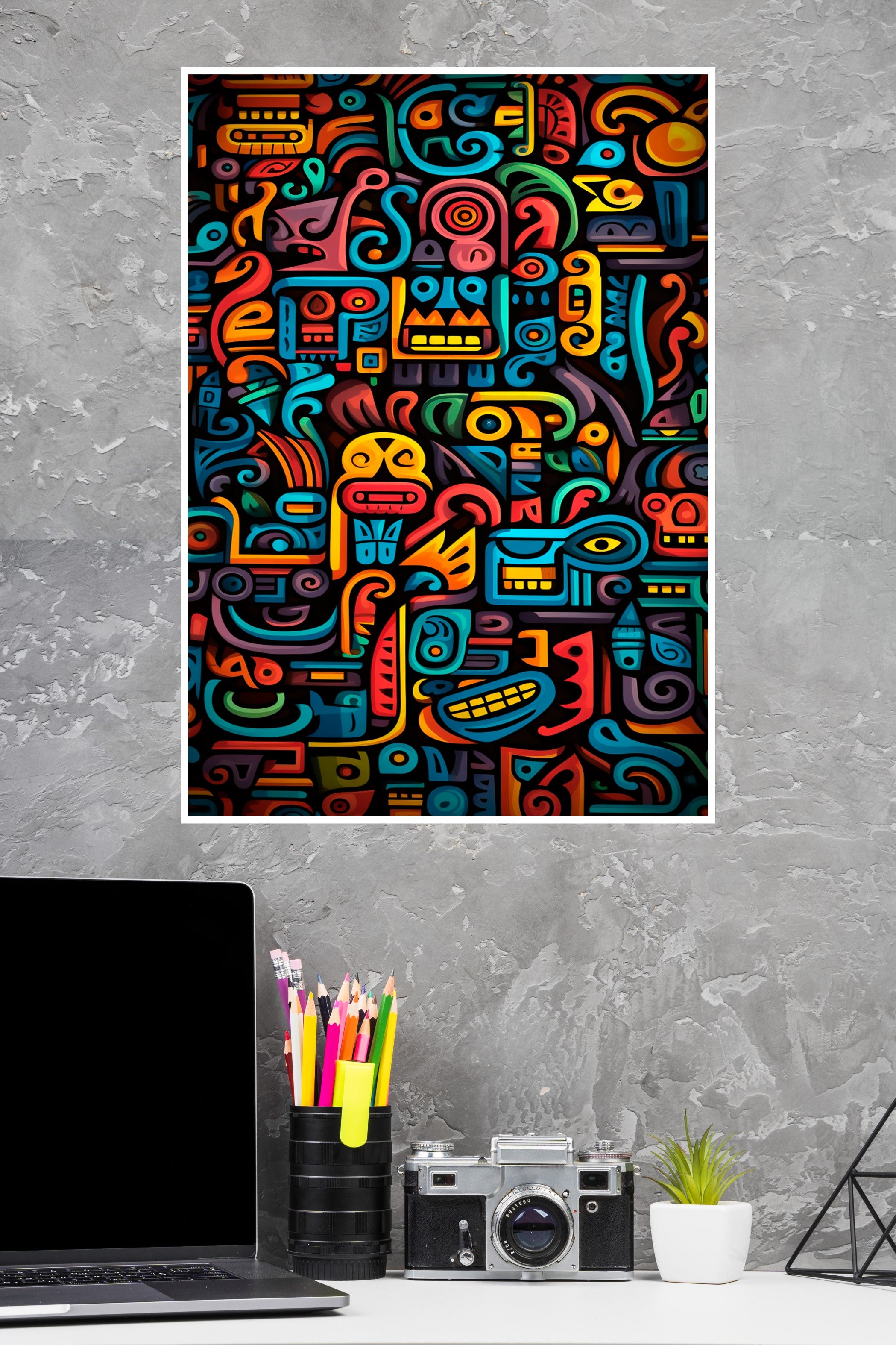 Coloring Page in Colorful Vibrant Poster | Art Posters – The Poster Valley