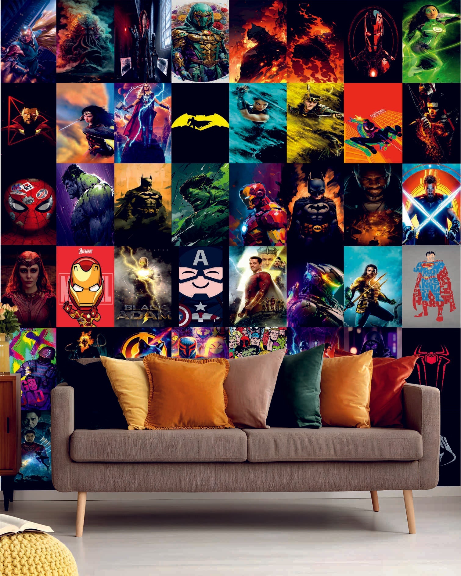 DC and Marvel Super Heros Wall Collage Kit - A4 Size Wall Posters Set ...