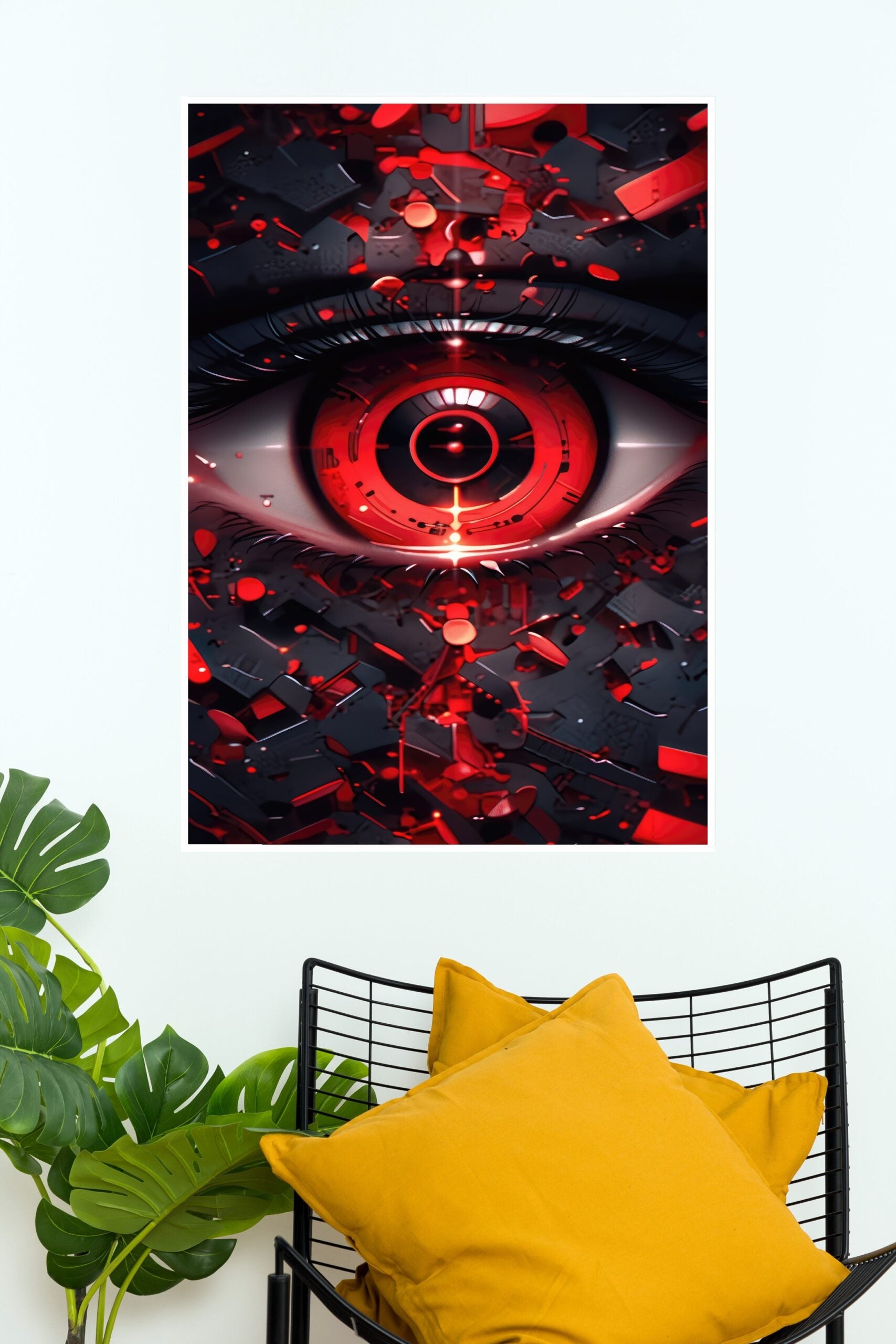 Deep Red Glowing Eye Poster | Eyes Posters – The Poster Valley