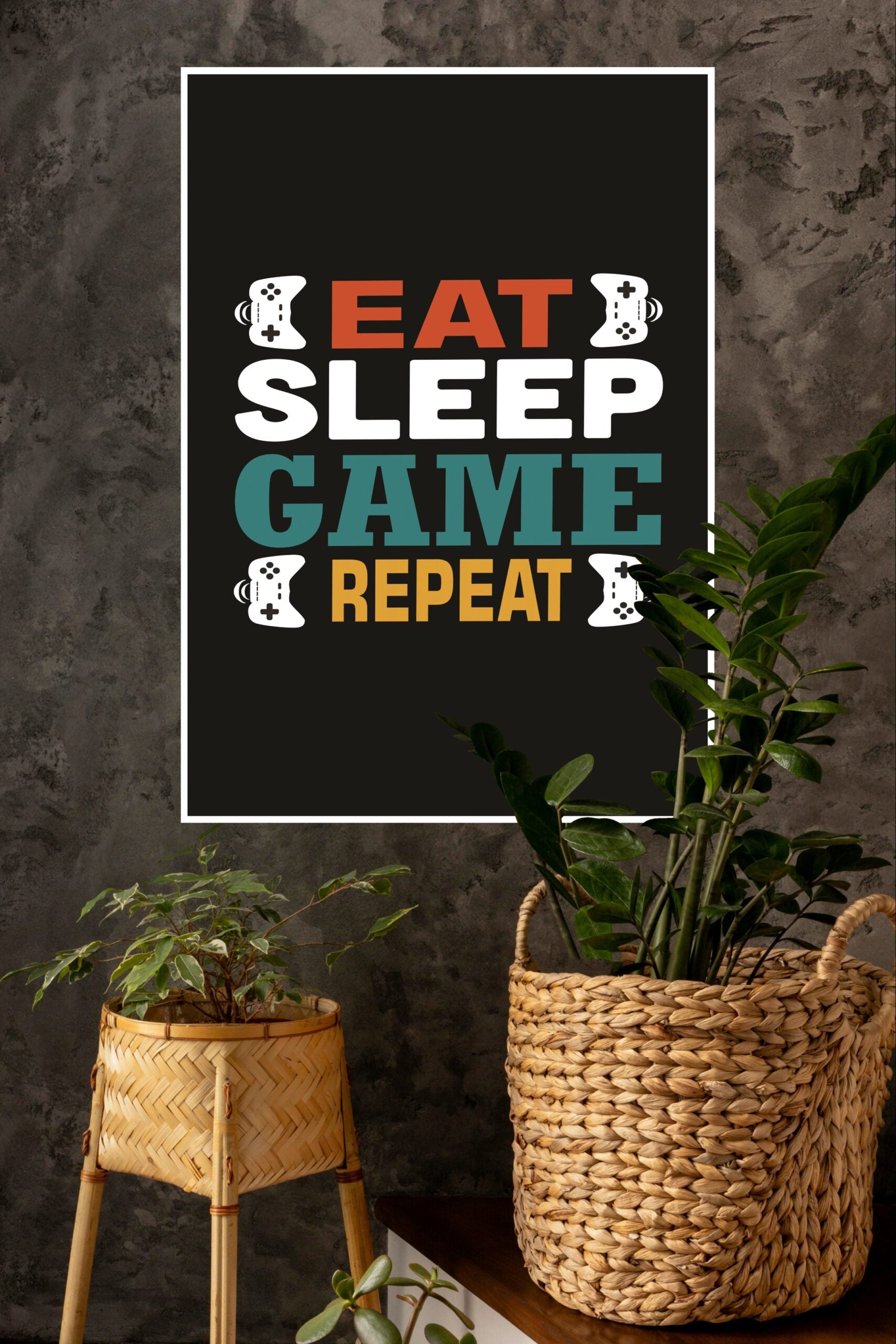 Eat Sleep Game Repeat Poster | Gym and Motivational Quotes Posters ...