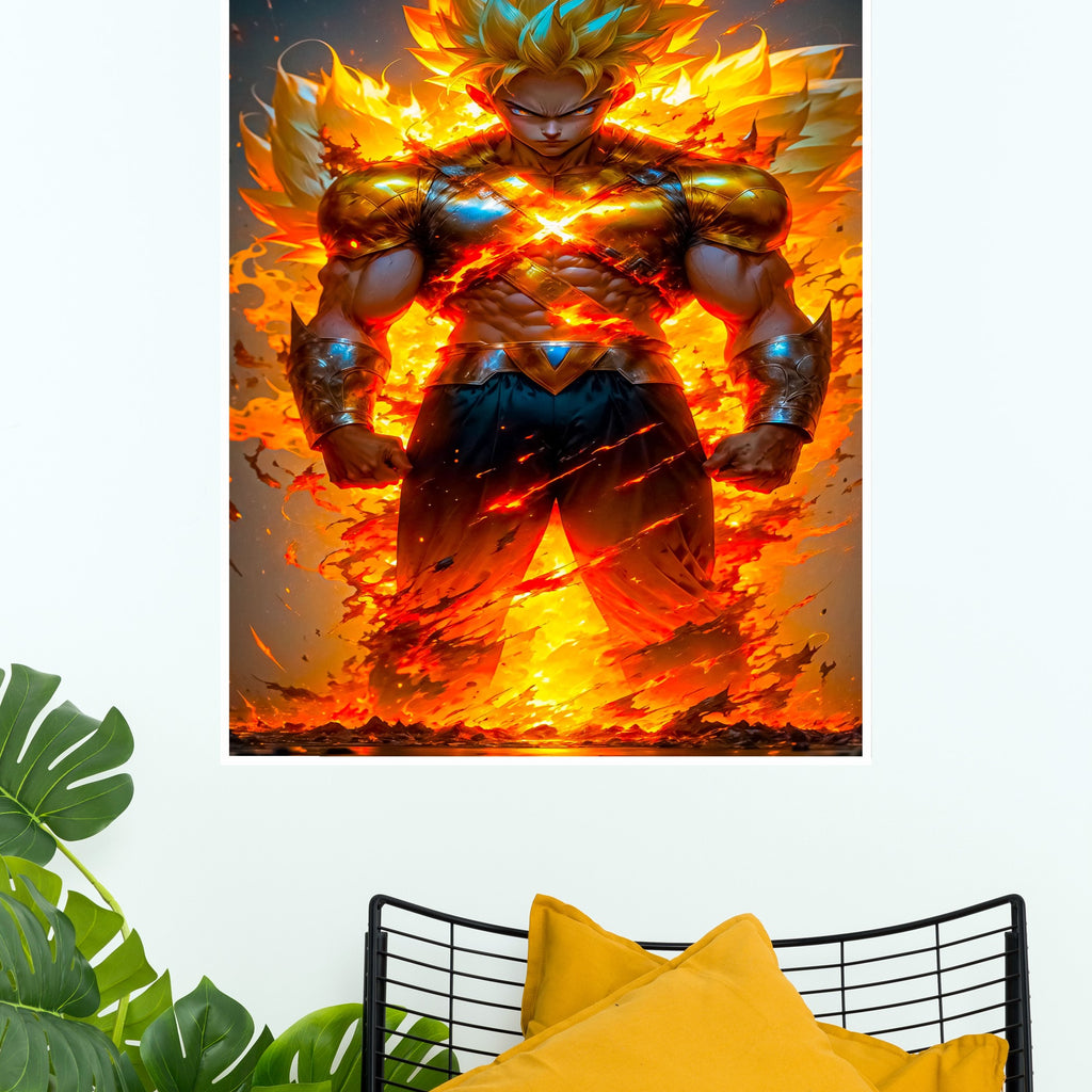 Fire and Flame Goku Poster | Anime Posters – The Poster Valley