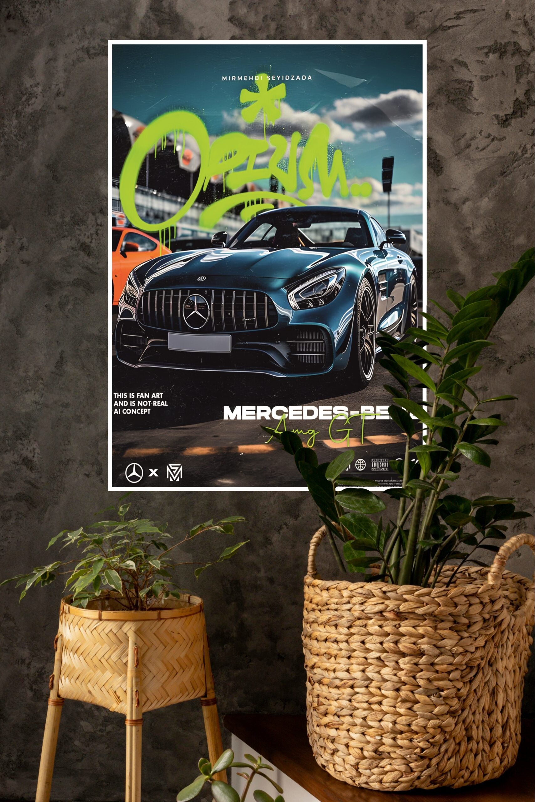 Mercedes Amg Gt Green Poster | Cars Posters – The Poster Valley