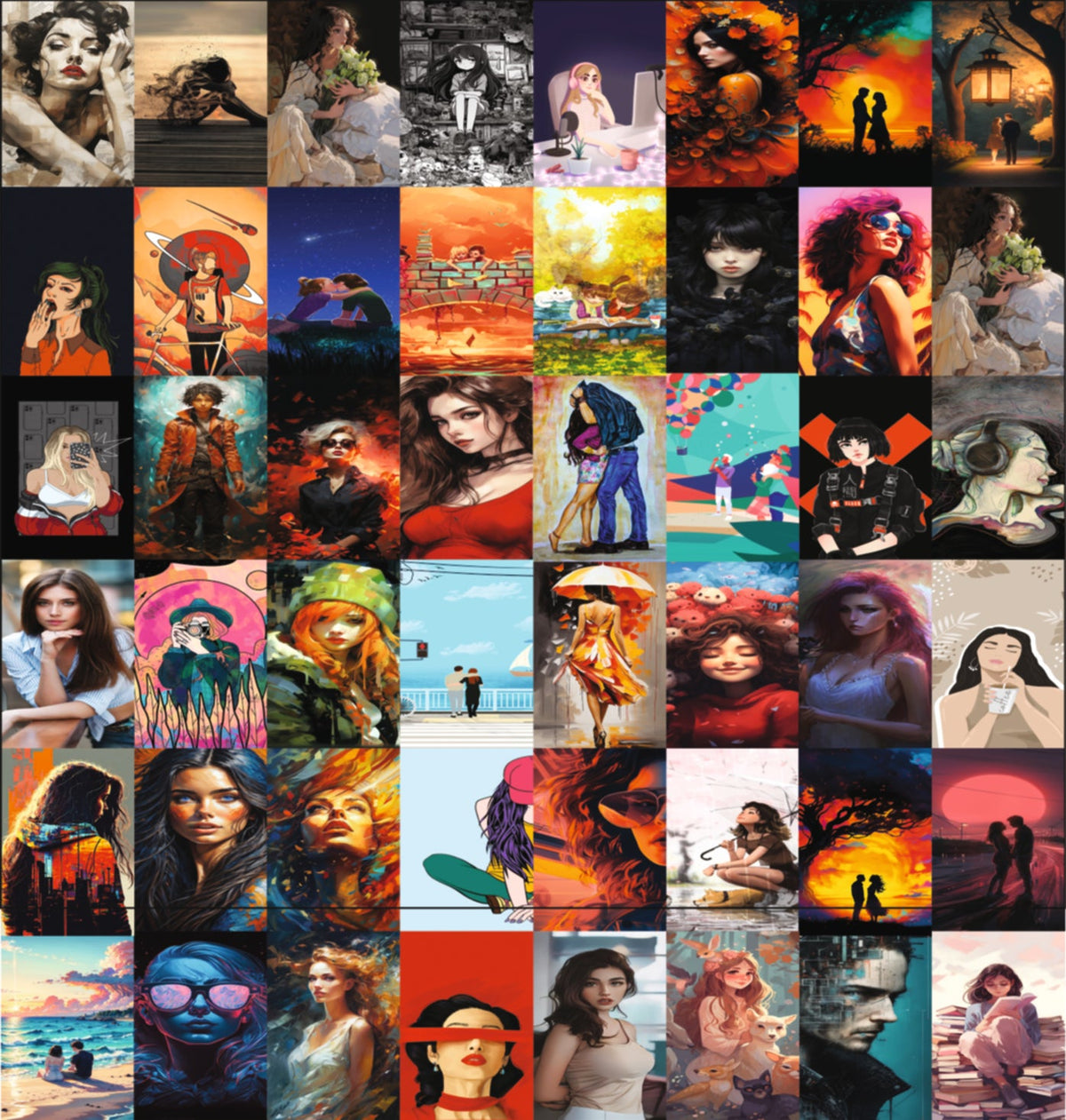 Man Women Portraits Wall Collage Kit - A4 Wall Posters - BRANDQ – The ...