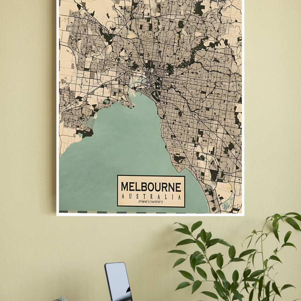 Melbourne City in Australia Poster | Map Posters – The Poster Valley