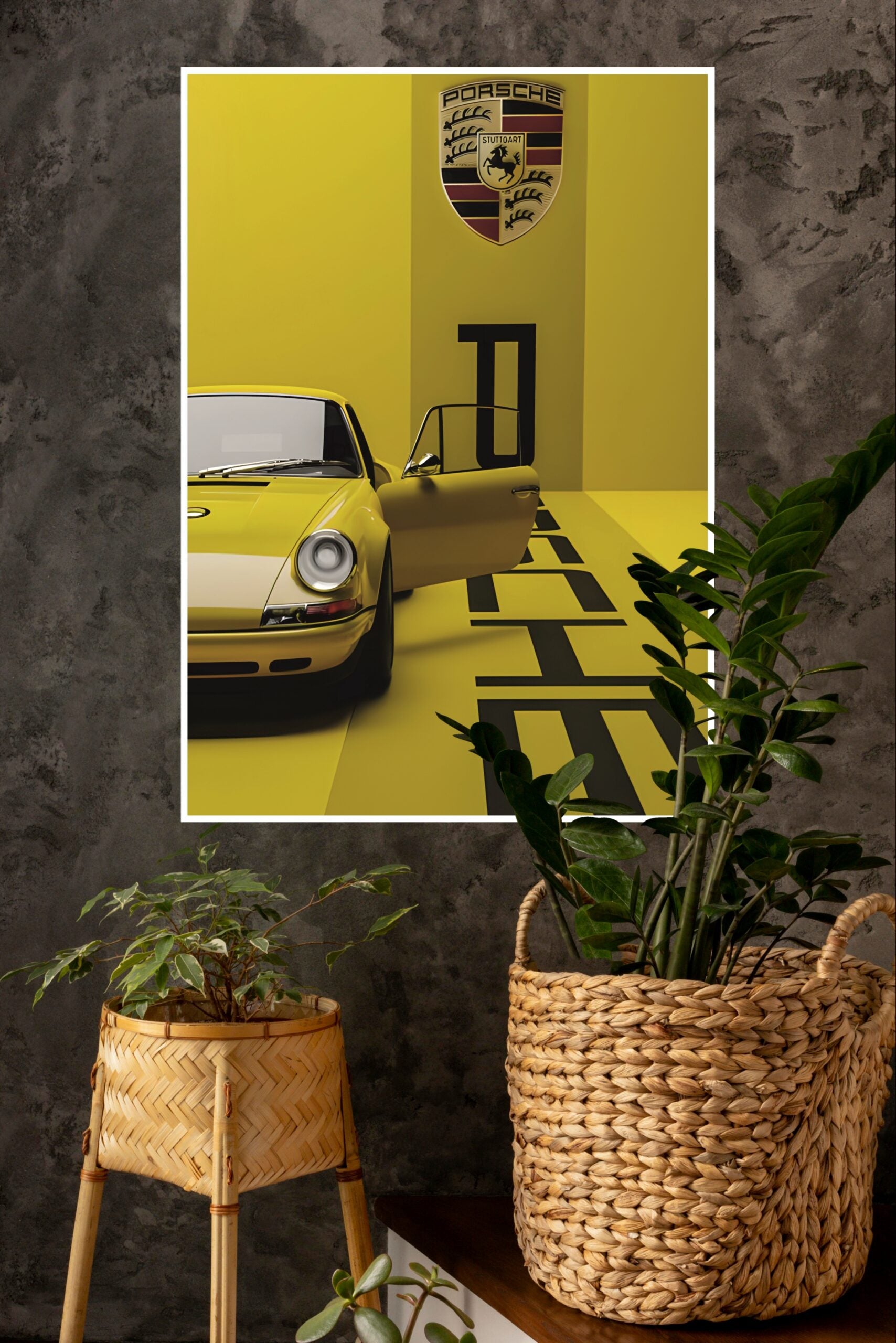 Porsche Yellow Car Poster | Cars Posters – The Poster Valley