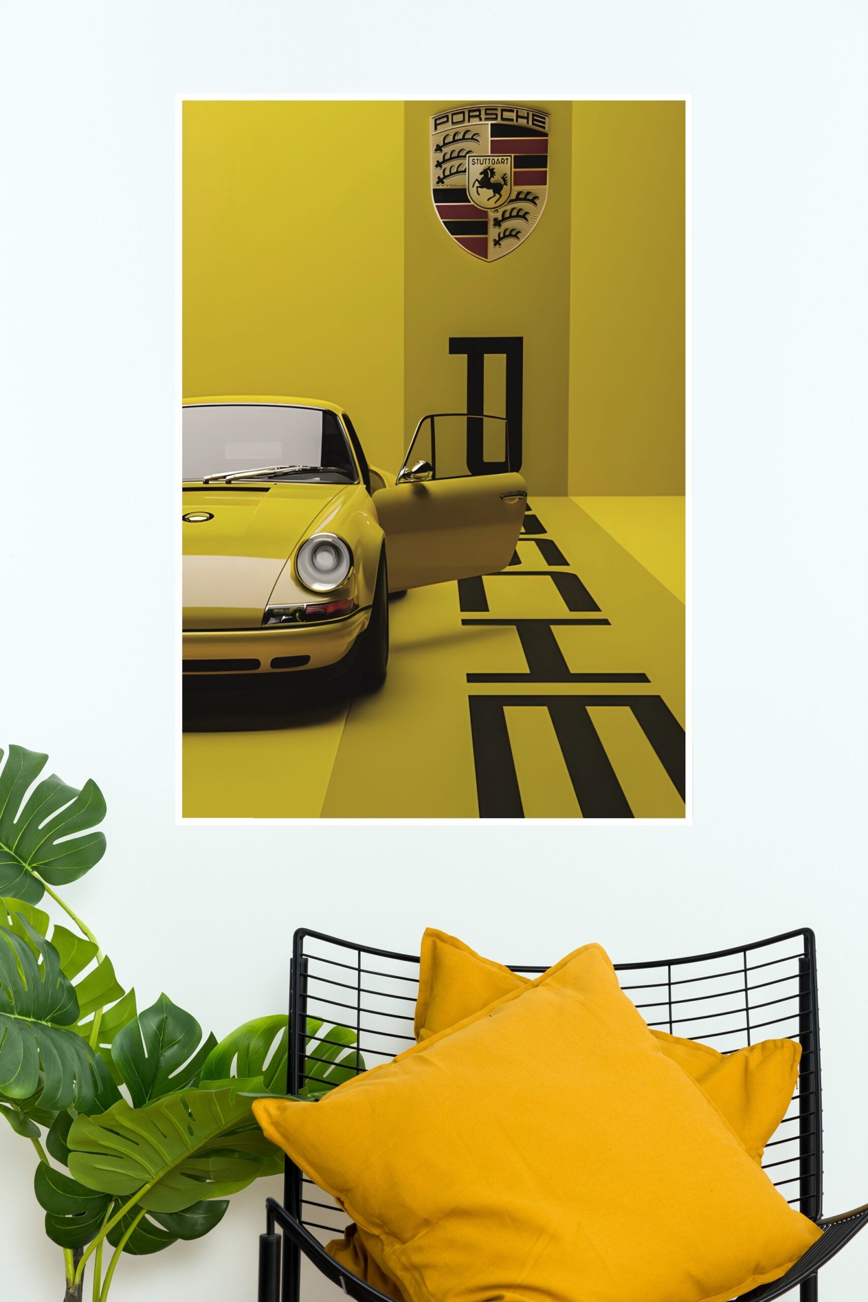 Porsche Yellow Car Poster | Cars Posters – The Poster Valley