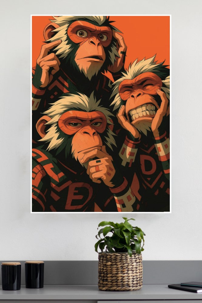 Monkeys Poster | Animal Posters – The Poster Valley
