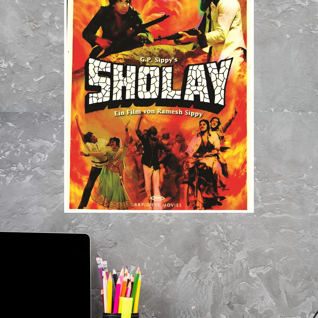 Sholay 1975 Movie Poster | Bollywood Posters – The Poster Valley