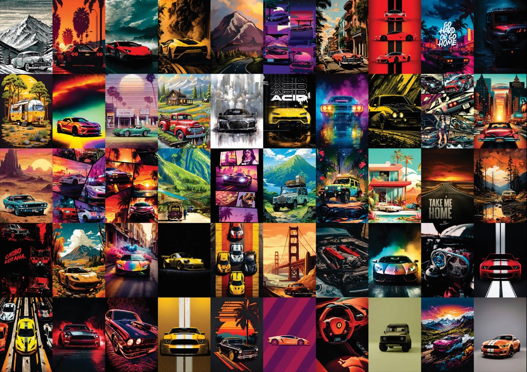 Super Cars Wall Collage Kit - A4 Wall Posters - BRANDQ – The Poster Valley