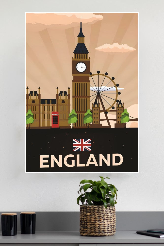 Time To Travel England Poster | City Posters – The Poster Valley