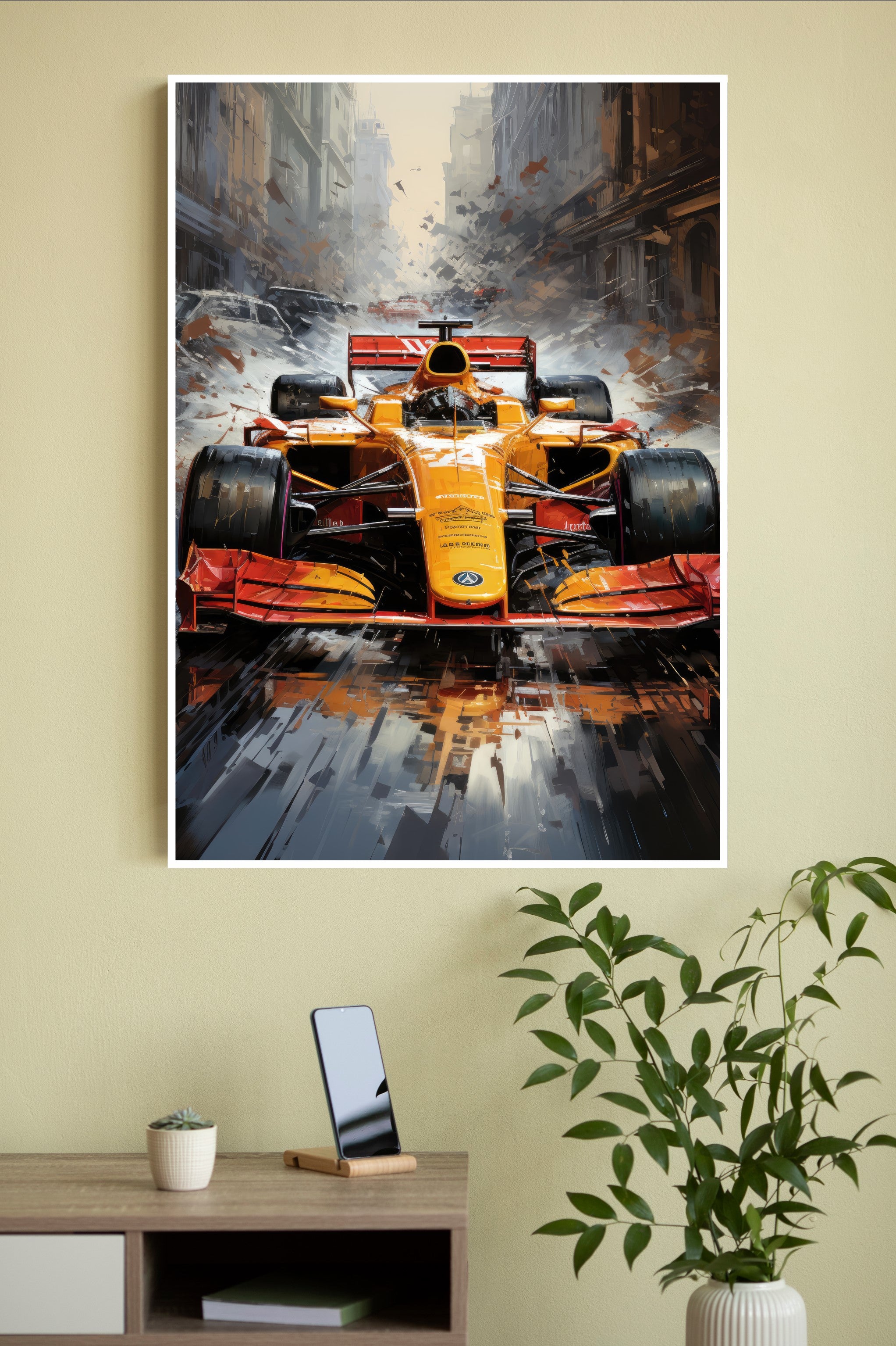 Yellow Racing Car Poster Formula 1 Car Poster | Formula 1 Posters – The ...