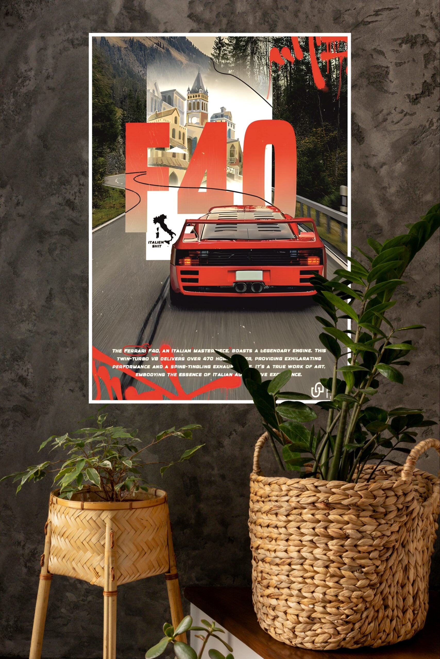 Ferrari Testarossa F40 Poster | Cars Posters – The Poster Valley